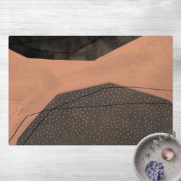 Bilderwelten Kork-Teppich Abstrakt blau originell Korkmatte - Punkte im Dialog I - Deko Wohnzimmer Schlafzimmer