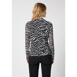 Damen Langarmbluseflint grau, Gr. 40, STREET ONE STUDIO, gemustert, Stoff, Obermaterial: 95% Polyester, 5% Elasthan. Futter: 100% Viskose, Blusen,