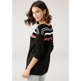 Laura Scott Damen Strickpullover, gelb, Gr. 36, gestreift, Feinstrick, Obermaterial: 70% Viskose, 30% Polyamid, Pullover, in Streifen-Design mit