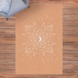 Bilderwelten Kork-Teppich Vintage weiss Spirituell Korkmatte - Astrologie Mond Magie Wei&szlig; - Himmel Wohnzimmer Schlafzimmer