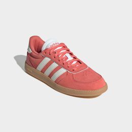 Damen Sneaker "BREAKNET SLEEK", adidas Sportswear, Gr. 40,5, rot, Leder, Synthetik, Schuhe, inspiriert vom Design des adidas handball spezial