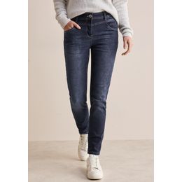 Cecil Damen Gerade Jeans, blau, Gr. 36, unifarben, Web, 78% Baumwolle, 20% Polyester, 2% Elasthan, Jeans, 4-Pocket Style