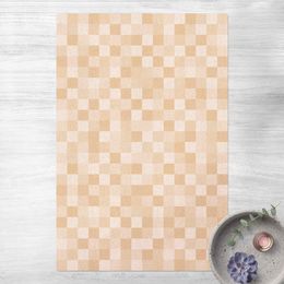 Bilderwelten Kork-Teppich Illustration orange Korkmatte - Geometrisches Muster Mosaik Gelb - Geometrisch Kinderzimmer Baby M&auml;dchen Jungen