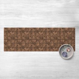 Bilderwelten Kork-Teppich modern schwarz weiss Fliesenoptik - Vintage Muster Spanische Fliesen - Deko Wohnzimmer Schlafzimmer