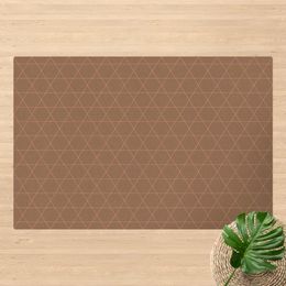 Kork-Teppich - Einfaches Rautenmuster wei&szlig; - modern grau Korkmatte Geometrisch Wohnzimmer Schlafzimmer