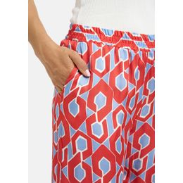 Milano Italy Damen Schlupfhoserot, Gr. 48, bedruckt, Web, Material: 100% Viskose, Hosen, mit Elastikbund