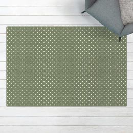 Bilderwelten Kork-Teppich Illustration blau Korkmatte - No.YK55 Wei&szlig;e Punkte auf T&uuml;rkis - Punkte Kinderzimmer Baby M&auml;dchen Jungen