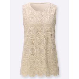 Inspirationen Damen Spitzentopsand, Gr. 40, unifarben, 80% Baumwolle, 20% Polyamid, Innenseite:100% Baumwolle, Tops