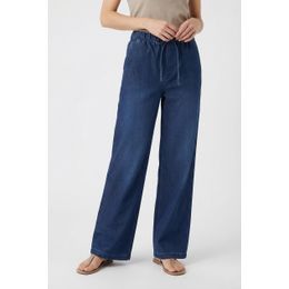 MAC Damen Weite Jeans "WIDE EASY"schwarz cobalt blau used, Gr. 38, unifarben, Denim/Jeans, Obermaterial: 68% Baumwolle, 28% Polyester, 4% Elasthan,