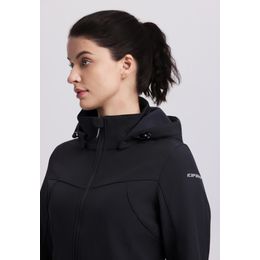 Icepeak Damen Softshelljacke "BRENHAM", schwarz, Gr. 46, Softshell, Obermaterial: 89% Polyester, 11% Elasthan. R&uuml;ckseite: 100% Polyester, Jacken, mit