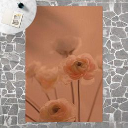 Bilderwelten Kork-Teppich Motiv rosa Korkmatte - Zarter Strauch an Rosa Bl&uuml;ten - Rose Wohnzimmer Schlafzimmer