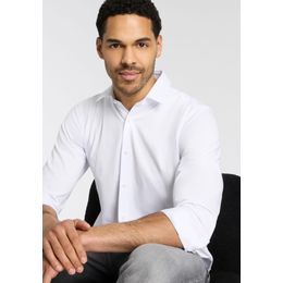 BOSS Herren Businesshemd "HANK", wei&szlig;, Gr. 44, unifarben, Web, Obermaterial: 75% Baumwolle, 25% Polyester, Hemden, Kentkragen, Slim Fit, Baumwoll-Mix