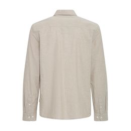 Blend Herren Langarmhemd "BHABAN SHIRT PP NOOS", beige, Gr. M, Leinenoptik, unifarben, Web, Obermaterial: 70% Baumwolle, 30% Leinen, Hemden, mit