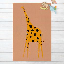 Kork-Teppich - Gelbe Giraffe - Illustration gelb Tiere Korkmatte Giraffen Kinderzimmer Baby M&auml;dchen Jungen