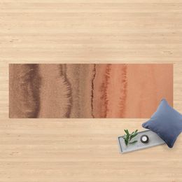 Bilderwelten Kork-Teppich Illustration grau Aquarell - Spiel der Farben Meeresrauschen im Nebel - Deko Wohnzimmer Schlafzimmer
