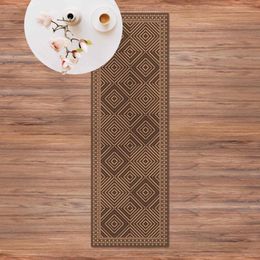 Bilderwelten Kork-Teppich modern grau Fliesenoptik - Geometrische Fliesen Strudel Grau mit schmalem Mosaikrahmen - Geometrisch Wohnzimmer Schlafzimmer