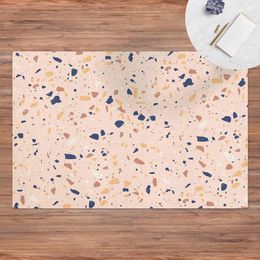 Bilderwelten Kork-Teppich modern beige Mosaik - Detailliertes Terrazzo Muster Padova - Deko Wohnzimmer Schlafzimmer