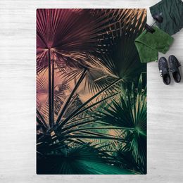 Bilderwelten Kork-Teppich Tropisch t&uuml;rkis Natur Korkmatte - Tropische Pflanzen Palmenblatt in T&uuml;rkis III - Palme Wohnzimmer Schlafzimmer
