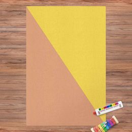 Bilderwelten Kork-Teppich Unifarben gelb Korkmatte - Einfaches Gelbes Dreieck - Geometrisch Wohnzimmer Schlafzimmer