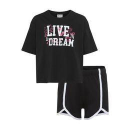 Champion M&auml;dchen T-Shirt & Shorts "Graphic Oversized Fit T-Shirt and Shorts set"nbk, nbk, Gr. XXL, Obermaterial: 100% Baumwolle, KOB Set-Artikel, f&uuml;r