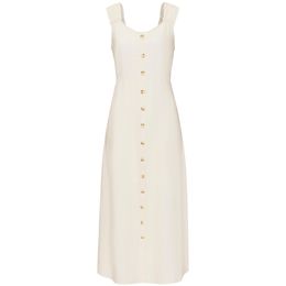 Lascana Damen Maxikleid, beige, Gr. 42, unifarben, Web, Obermaterial: 85% Viskose, 15% Leinen. Futter: 100% Baumwolle, Kleider, mit breiten Tr&auml;gern