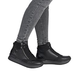Remonte Damen Sneakerboots, Gr. 41, schwarz, Leder, Textil, unifarben, Schuhe, Schn&uuml;rboots, Plateauboots, Stiefelette, wasserabweisende TEX-Membran