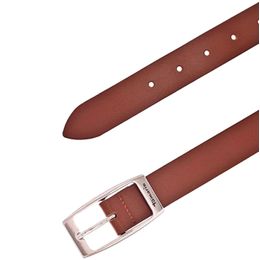 Tamaris Damen Lederg&uuml;rtel ""Charlie Silver"", braun, Basic, Gr. 75, unifarben, Rindsleder, G&uuml;rtel, mit l&auml;nglicher Doppelschlie&szlig;e, aus Rindsleder,