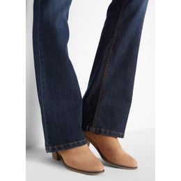 bonprix Damen Bootcut-Jeans "Bootcut-Jeans Mid Waist, Komfort-Stretch", blau, Gr. 46, unifarben, Denim/Jeans, Obermaterial: 82% Baumwolle, 17%