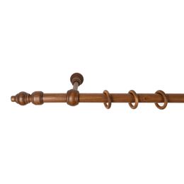 Gardinenstange SN DECO GROUP, L:400cm, braun, Holzwerkstoff, Gardinenstangen, "Filigrano", 28 mm, Holz, verschiedene L&auml;ngen und Farben, Komplettset