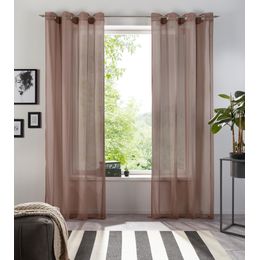 Gardine OTTO HOME, B:145cm H:225cm, grau, Voile, Polyester, Wohnzimmer, Gardinen, "XANA", Bestseller, einfarbig, 1 bzw. 2er Set, pflegeleicht,