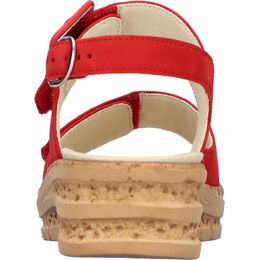 Waldl&auml;ufer WALDL&Auml;UFER Damen Sandalette "K-Arlene", Gr. 5, rot, Nubukleder, unifarben, Schuhe, Sommerschuh, Klettsandale in Extraweite K f&uuml;r den kr&auml;ftigen Fu&szlig;