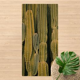 Kork-Teppich - Kaktus Wand - Tropisch gr&uuml;n Korkmatte Deko Wohnzimmer Schlafzimmer