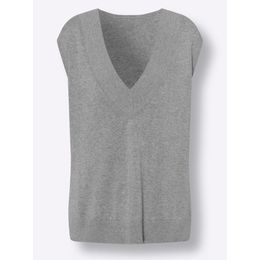 Heine Damen Pullunder "Pullunder", grau, Gr. 40, unifarben, 100% Baumwolle, Pullover