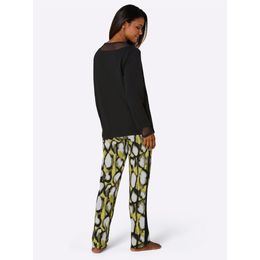 w&auml;schepur W&Auml;SCHEPUR Damen Schlafanzug, Gr. 36, schwarz-wei&szlig;, 50% Baumwolle, 50% Viskose, Homewear-Sets