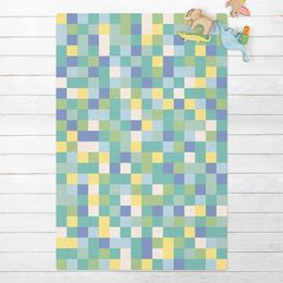 Kork-Teppich - Buntes Mosaik Spielwiese - Illustration gr&uuml;n Mosaik Deko Kinderzimmer Baby M&auml;dchen Jungen