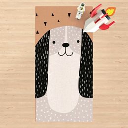 Kork-Teppich - Tierpark mit Mustern - Hund - Illustration weiss Tiere Korkmatte Hund Kinderzimmer Baby M&auml;dchen Jungen