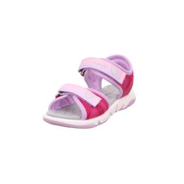 Superfit M&auml;dchen Sandale "PEBBLES WMS: mittel", Gr. 27pink, flieder, Lederimitat, Textil, Schuhe, Sandalette mit s&uuml;&szlig;em Motiv, Gr&ouml;&szlig;enschablone zum