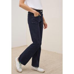 Cecil Damen Bootcut-Jeans "Style Toronto", blau, Gr. 25, unifarben, Denim/Jeans, Obermaterial: 98% Baumwolle, 2% Elasthan. Futter: 52% Polyester, 48%