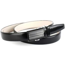 Anthoni Crown Damen Lederg&uuml;rtel, schwarz, Gr. 95, unifarben, Leder, G&uuml;rtel, Schmaler Business-Lederg&uuml;rtel