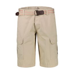 Lerros Herren Bermudas "Herren Cargo Bermudashorts mit Seitentaschen und G&uuml;rtel", beige, Gr. 40, 100% Baumwolle, Hosen, Bequem geschnittene Bermuda
