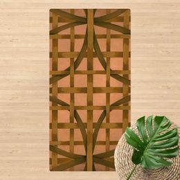 Kork-Teppich - Lichtspielband Gr&uuml;n - Illustration gr&uuml;n Aquarell Geometrisch Wohnzimmer Schlafzimmer