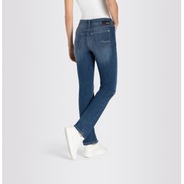 MAC Damen 5-Pocket-Jeans "Angela", blau, Gr. 44, Abriebeffekte, Denim/Jeans, Obermaterial: 92% Baumwolle, 6% Polyester, 2% Elasthan, Jeans, Die