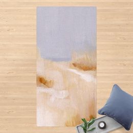 Kork-Teppich - Sanftes D&uuml;nengras - Abstrakt beige Strand Korkmatte D&uuml;nen Wohnzimmer Schlafzimmer