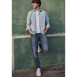 Street One MEN Herren Regular-fit-Jeans, blau, Gr. 38, unifarben, Jeans, 99% Baumwolle, 1% Elasthan, Jeans, aus Baumwolle mit Stretchanteil