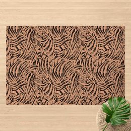 Kork-Teppich - Zebramuster in Graut&ouml;nen - modern schwarz weiss Tiere Korkmatte Zebra Wohnzimmer Schlafzimmer