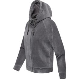 Ragwear Damen Sweatjacke "Corduly Cordy"stein, Gr. S, Material: 76% Baumwolle, 20% Polyester, 4% Elasthan, Sweatjacken, Freizeitjacke Zip-Hoodie aus