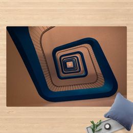 Bilderwelten Kork-Teppich Motiv blau Stadt Korkmatte - Blauer Aufstieg ins Licht - Architektur Wohnzimmer Schlafzimmer