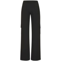 H.I.S. H.I.S Damen Cargohose, Gr. 32schwarz, Obermaterial: 90% Polyester, 10% Elasthan, unifarben, Basic, Hosen, mit 6 praktischen Taschen, Loungewear