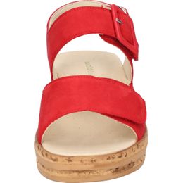 Waldl&auml;ufer WALDL&Auml;UFER Damen Sandalette "K-Arlene", Gr. 4, rot, Nubukleder, unifarben, Schuhe, Sommerschuh, Klettsandale in Extraweite K f&uuml;r den kr&auml;ftigen Fu&szlig;