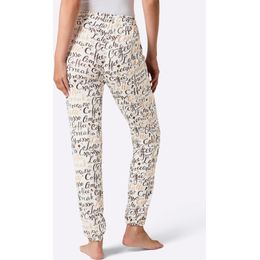 w&auml;schepur W&Auml;SCHEPUR Damen Schlafhose, Gr. 48, beige, 50% Baumwolle, 50% Modal, bedruckt, gemustert, mehrfarbig, Hosen